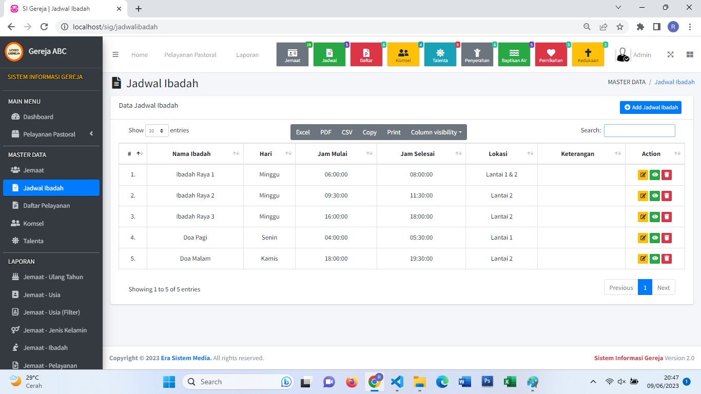 Sistem Informasi Gereja